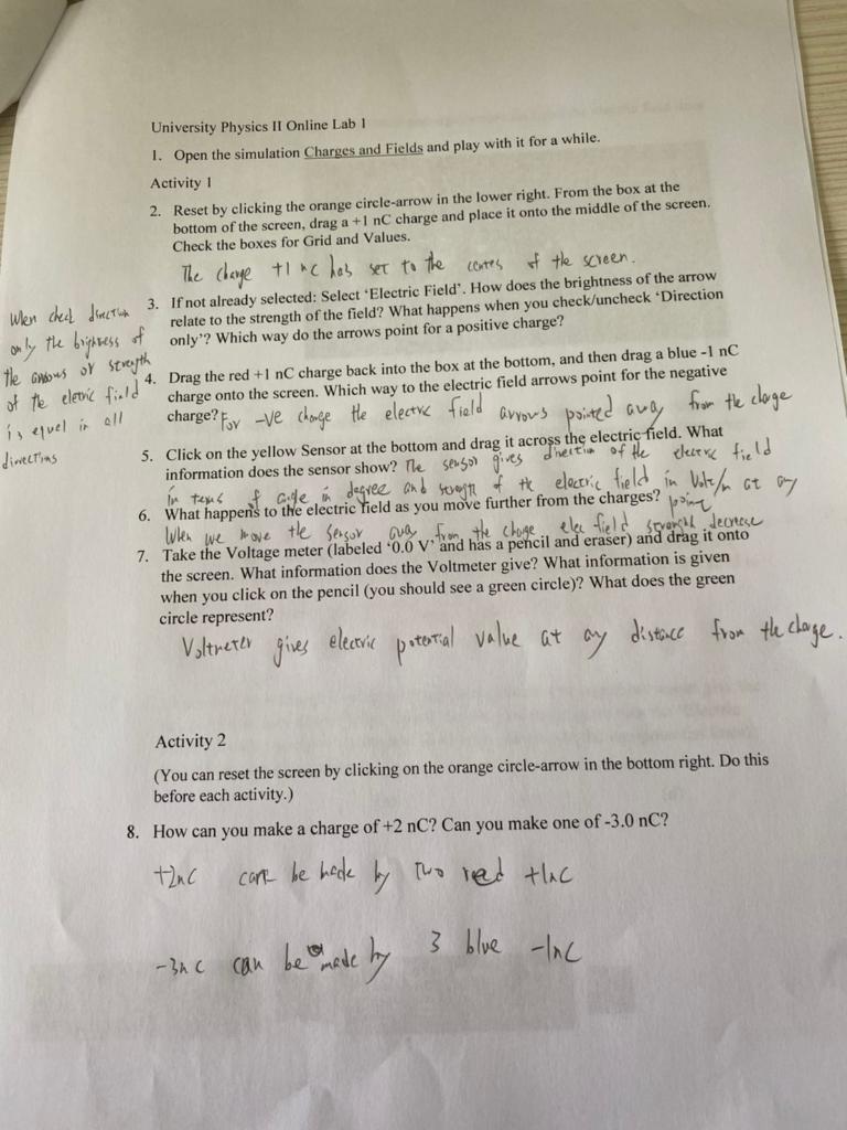 Solved University Physics II Online Lab 1 Pre Lab: 1. Open | Chegg.com