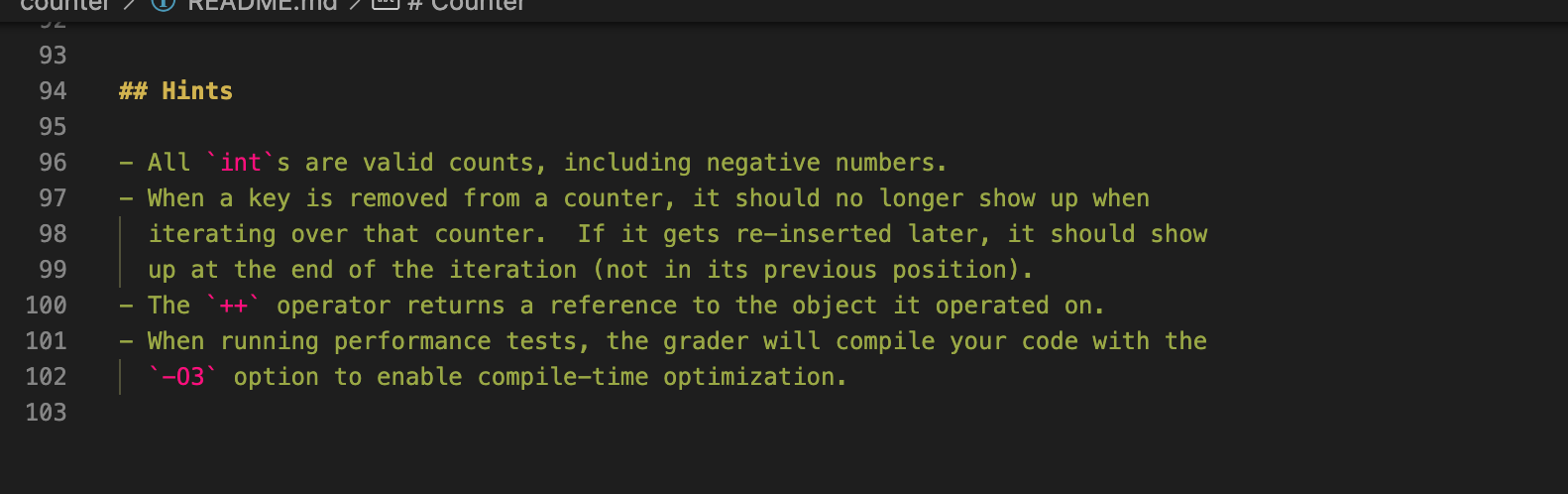 Solved \# Counter In this lab, you'll implement the _map_ | Chegg.com
