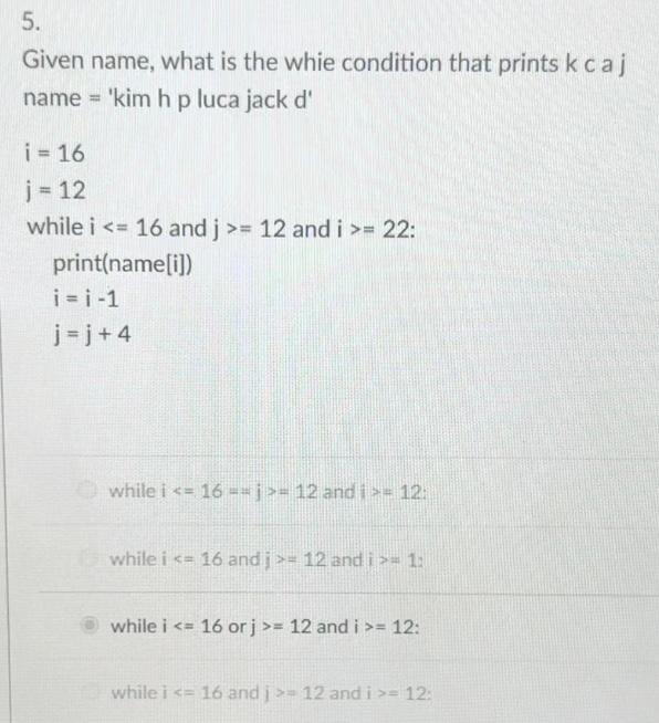 Solved Given the string name, what values for range0 prints | Chegg.com