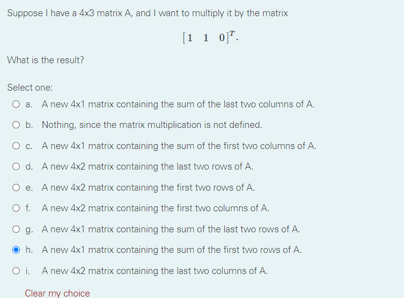 Solved Suppose I have a 4×3 matrix A, and I want to multiply | Chegg.com