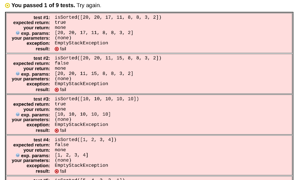 Solved Type your solution here: You passed 1 of 9 tests. | Chegg.com