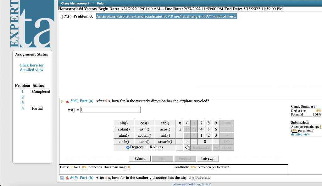 Solved Class Management | Help Homework #4 Vectors Begin | Chegg.com