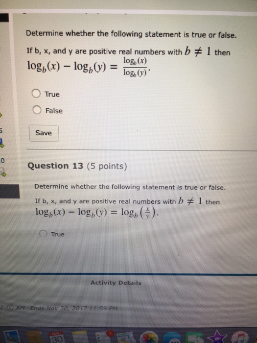 Solved Determine whether the following statement is true or | Chegg.com