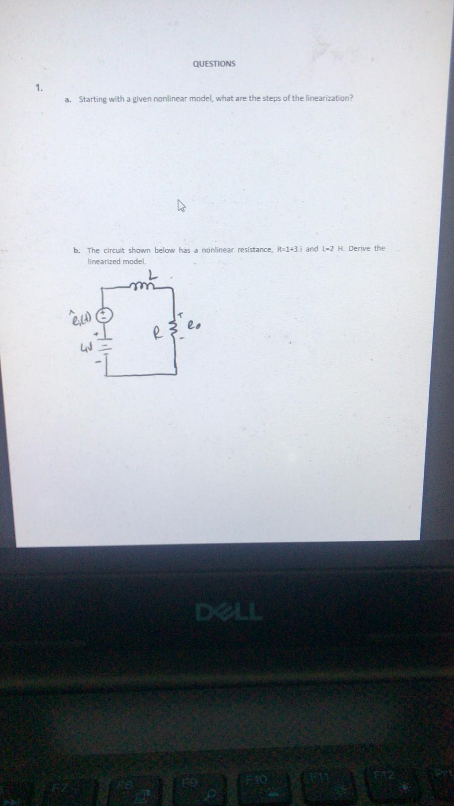Solved QUESTIONS 1. a. Starting with a given nonlinear | Chegg.com