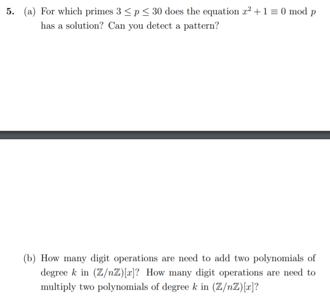 Solved 5. (a) For which primes 3 | Chegg.com