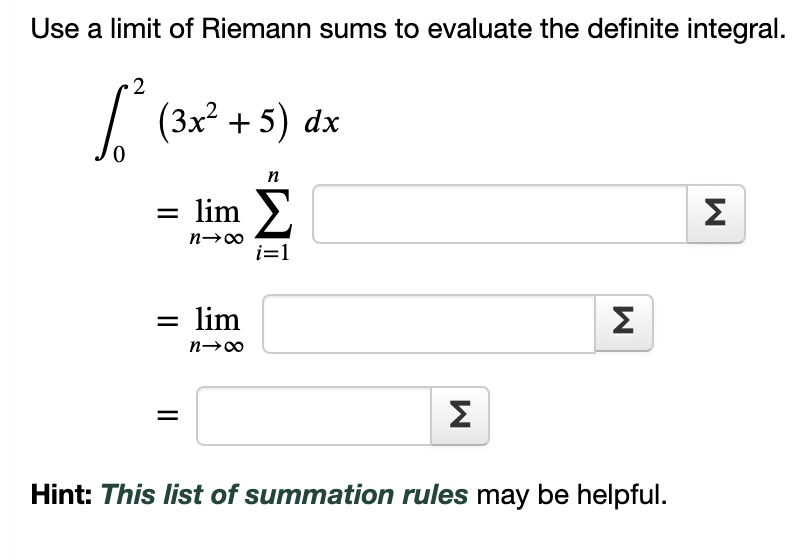 Solved Use a limit of Riemann sums to evaluate the definite | Chegg.com
