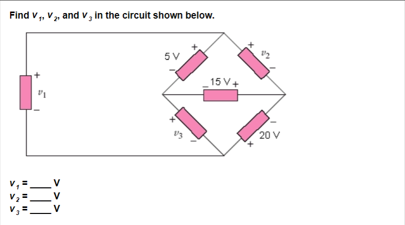 Solved Find v1,v2, and v3 in the circuit shown below. | Chegg.com