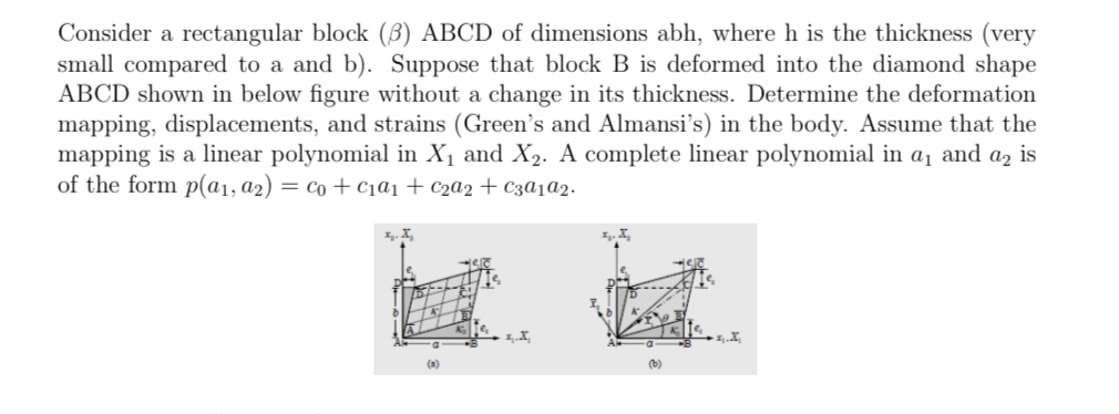 Solved Consider a rectangular block (β)ABCD ﻿of dimensions | Chegg.com