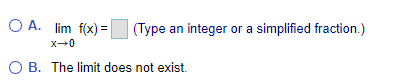 Solved The notation lim f(x) is read X-4 Choose the correct | Chegg.com