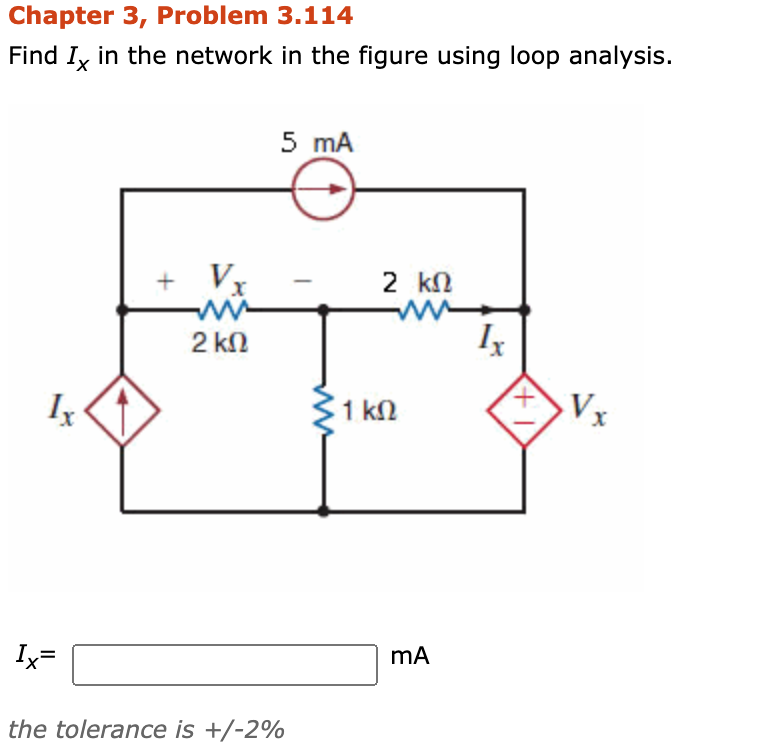 Solved Find Ix In The Network In The Figure Using Loop 