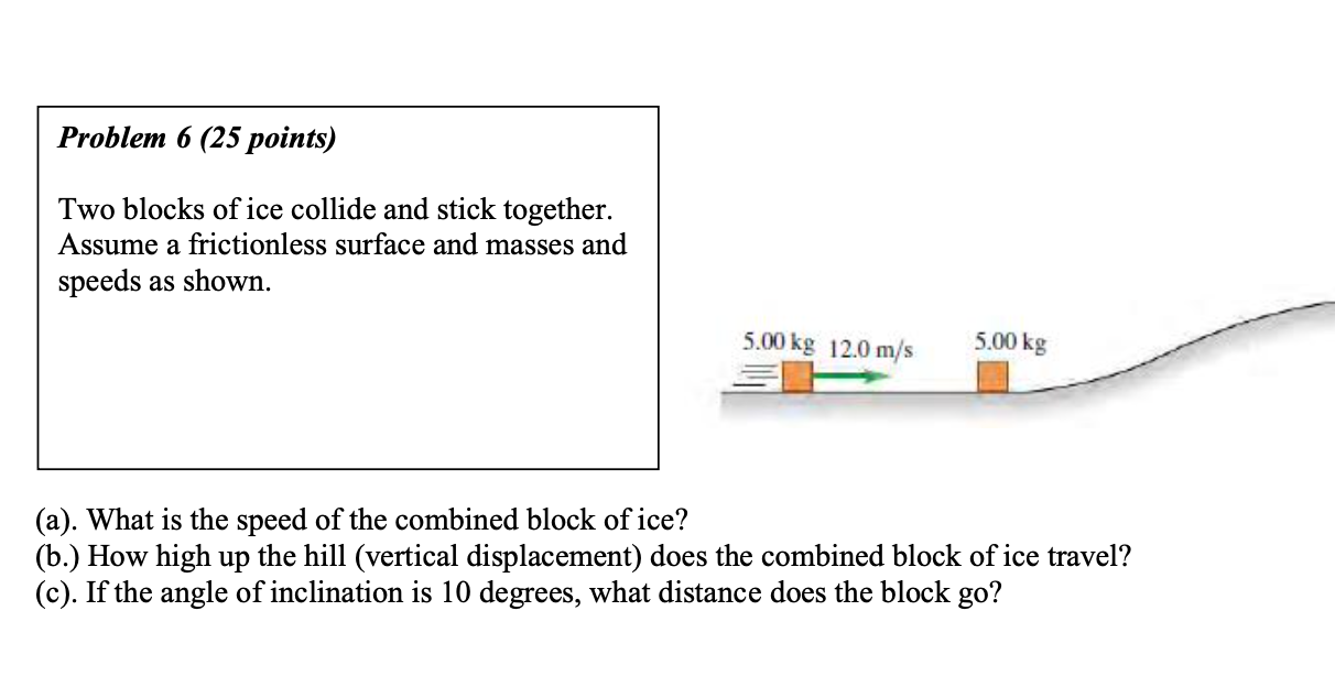 Solved Two blocks of ice collide and stick together. Assume | Chegg.com