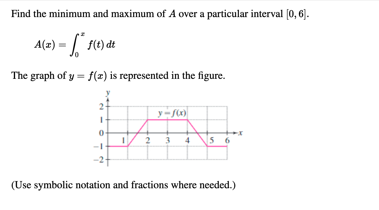 Solved Find the minimum and maximum of A over a particular | Chegg.com