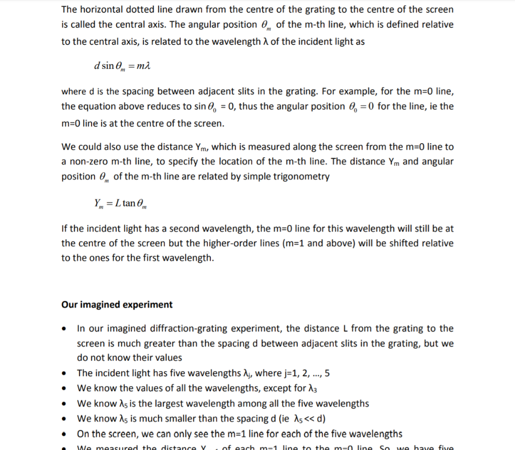 Solved Aim Diffraction grating is used to determine the | Chegg.com