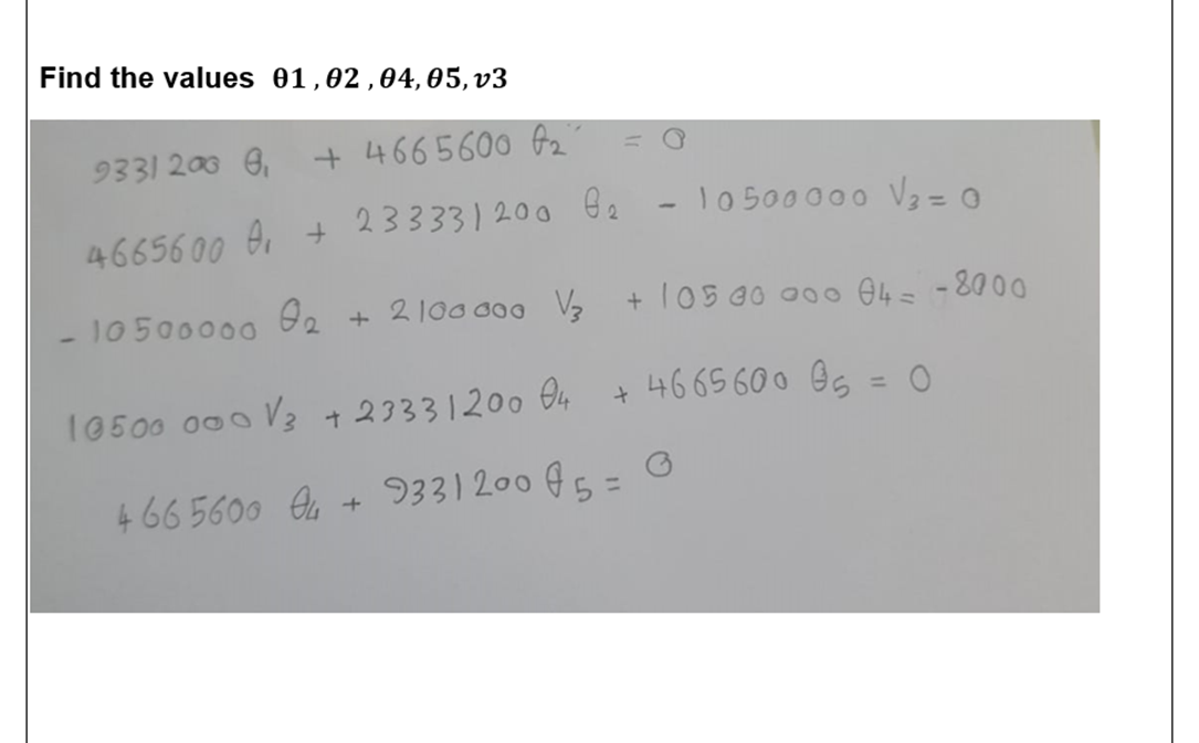Solved Find the values 01,02 , 04, 05, v3 9331200 e + 466 | Chegg.com