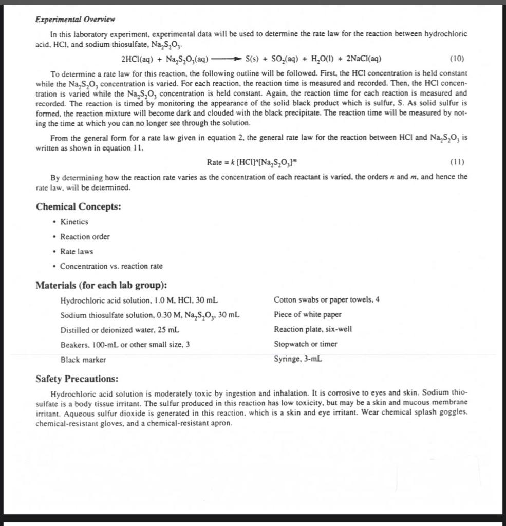 Experimental Overview In this laboratory experiment, | Chegg.com