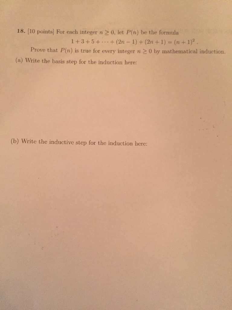 Solved For each integer n >= 0, let P(n) be the formula 1 + | Chegg.com