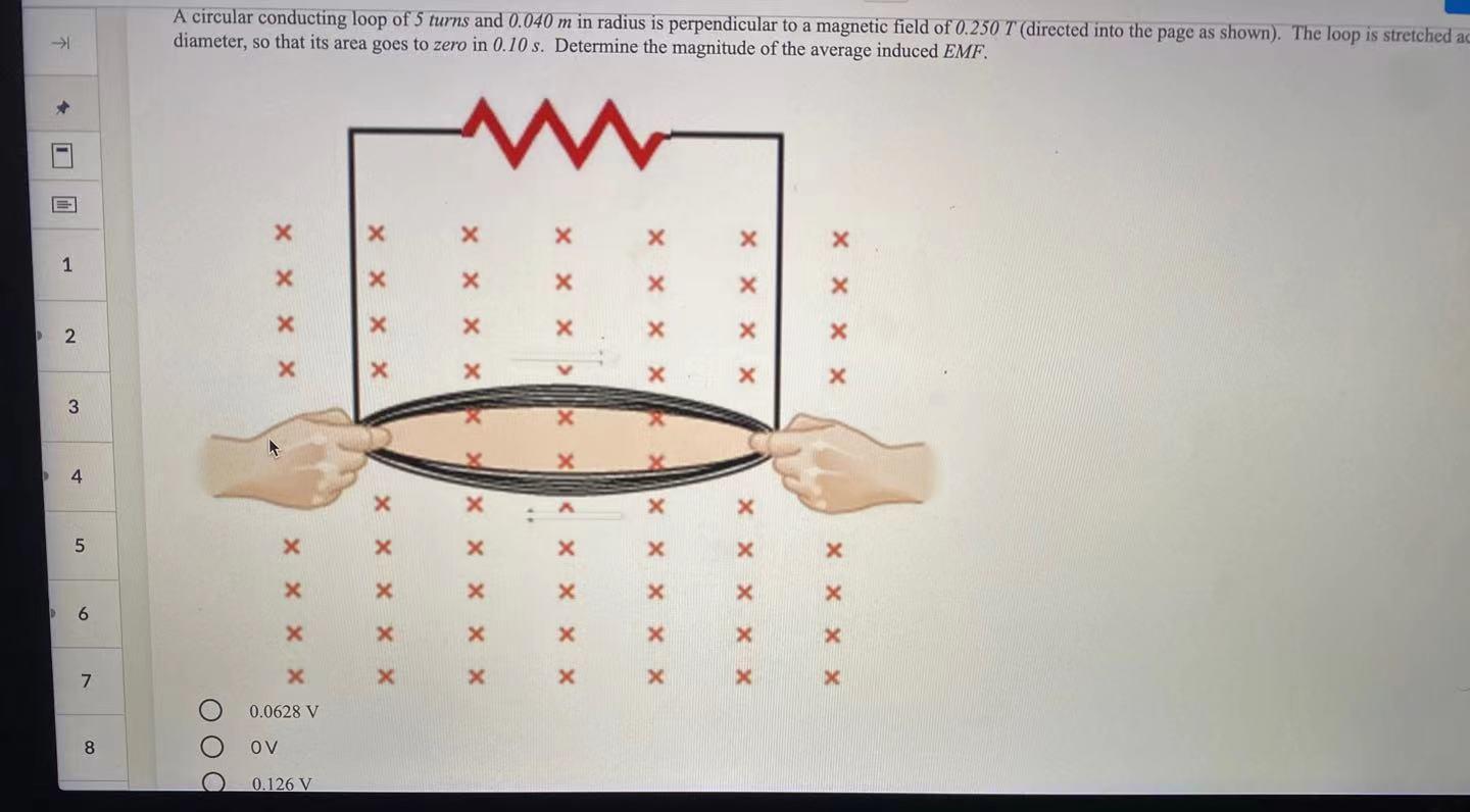 Solved A circular conducting loop of 5 turns and 0.040m in | Chegg.com
