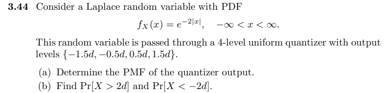 Solved 3.44 Consider a Laplace random variable with PDF | Chegg.com