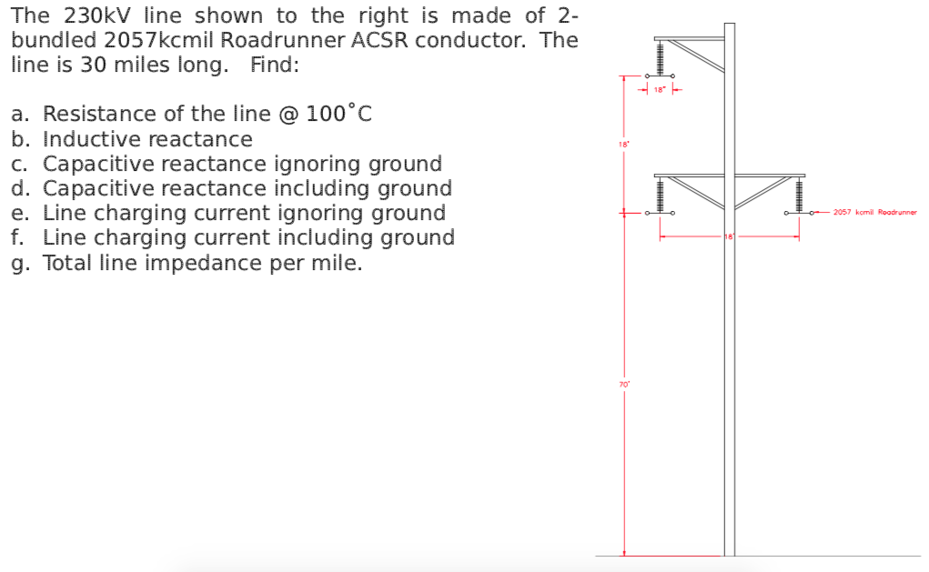 The 230kV line shown to the right is made of 2- | Chegg.com