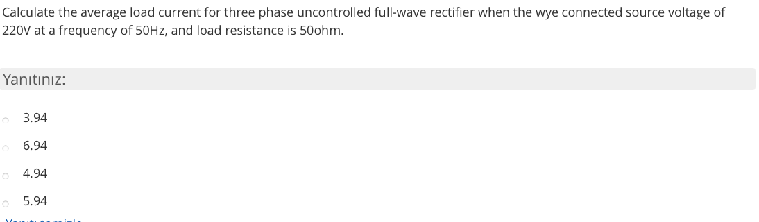 Solved Calculate the average load current for three phase | Chegg.com