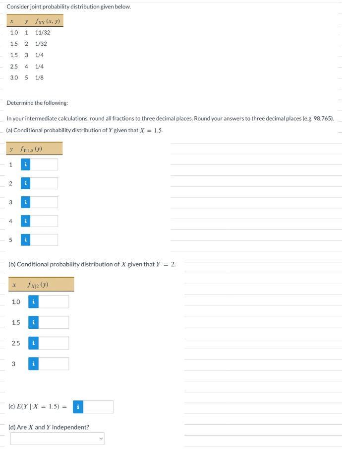 Solved Consider joint probability distribution given below. | Chegg.com
