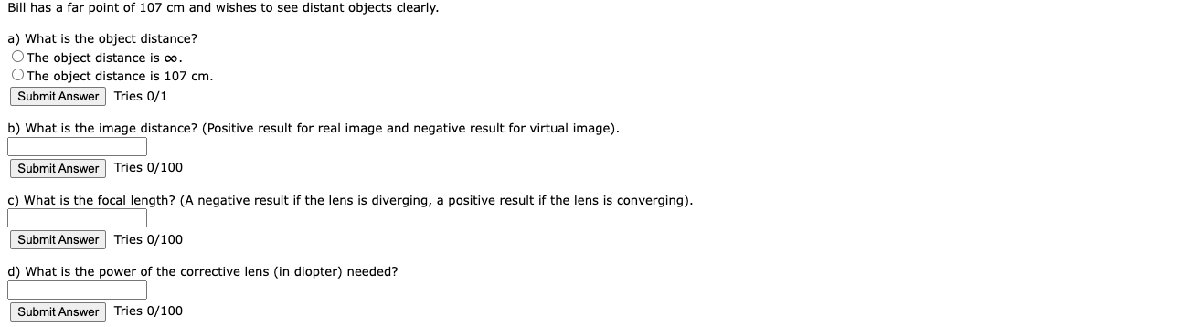 Solved b) What is the image distance? (Positive result for | Chegg.com