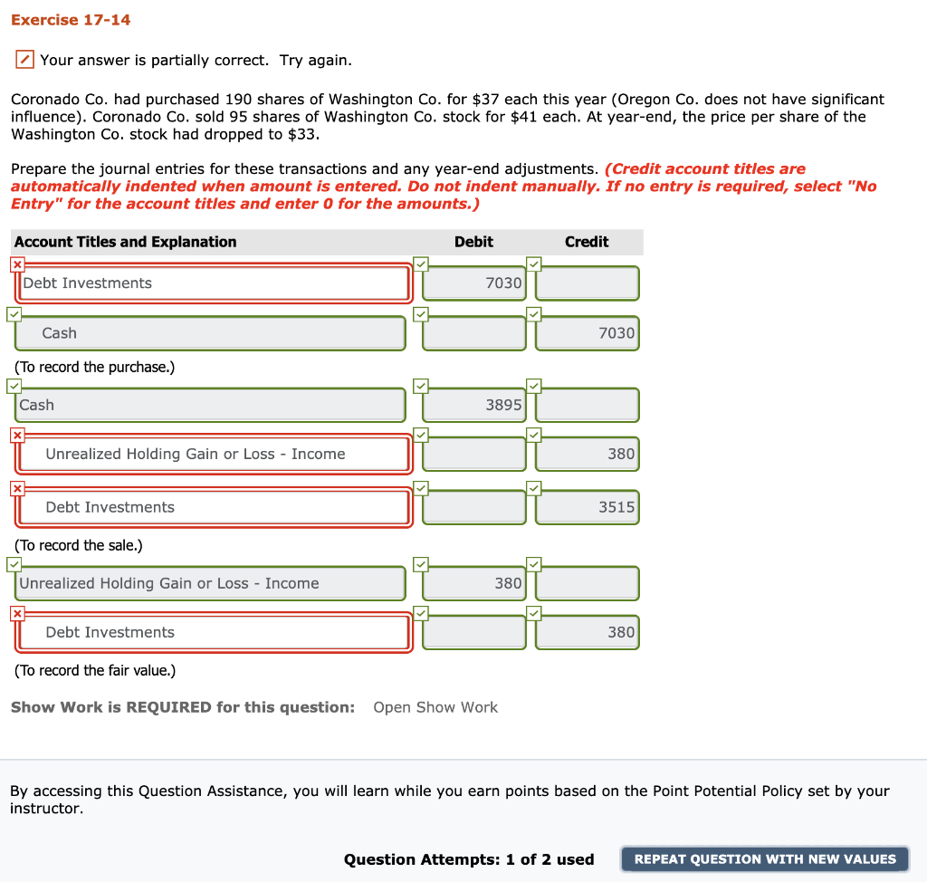 Solved Exercise 17 14 Your Answer Is Partially Correct Try