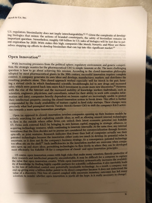 Solved Read Merck & Co. Inc case study & answer the | Chegg.com
