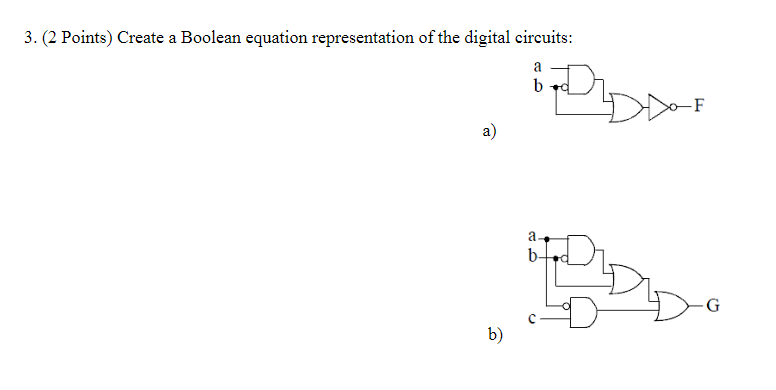 Solved 2 Points Create A Boolean Equation Representation
