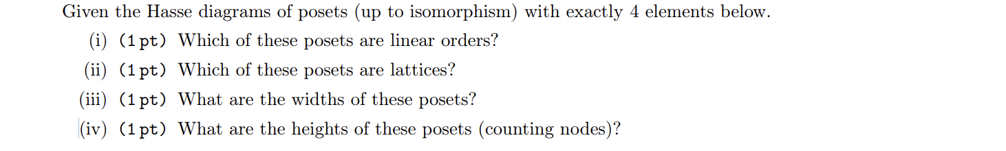 Given The Hasse Diagrams Of Posets Up To