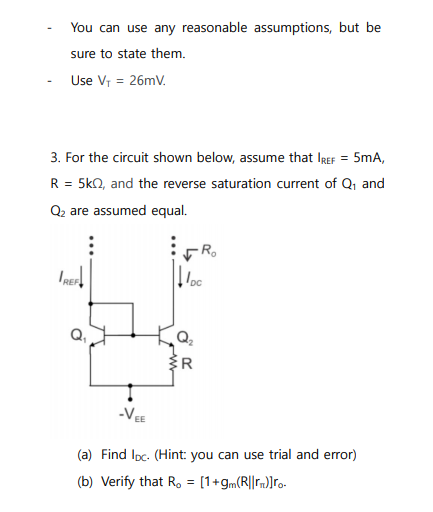 Solved You can use any reasonable assumptions, but be sure | Chegg.com