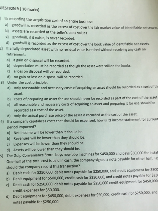 Solved In recording the acquisition cost of an entire | Chegg.com