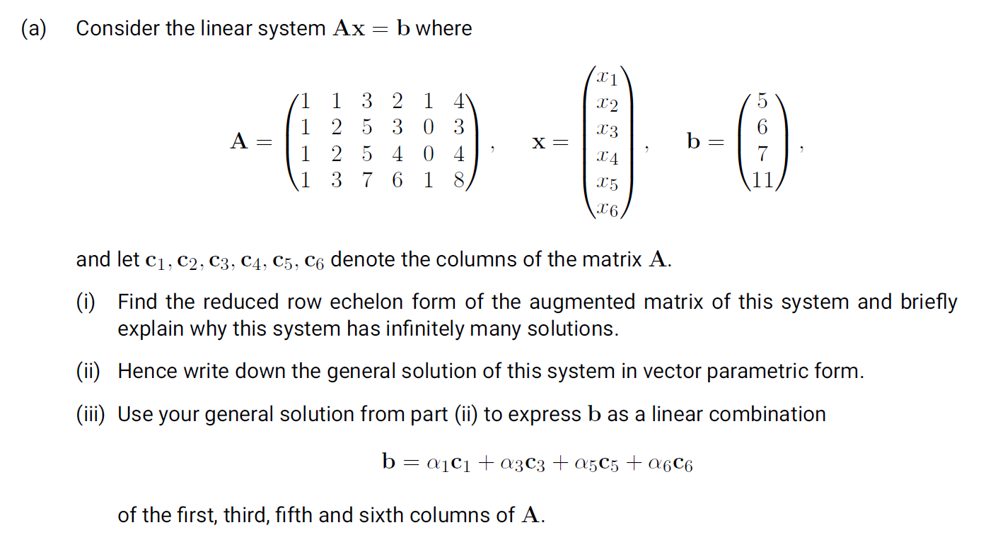 Solved (a) Consider the linear system Ax = b where I 1 1 12 | Chegg.com