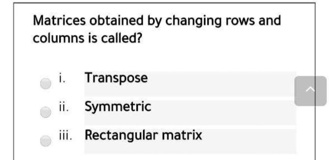 Solved Matrices obtained by changing rows and columns is | Chegg.com