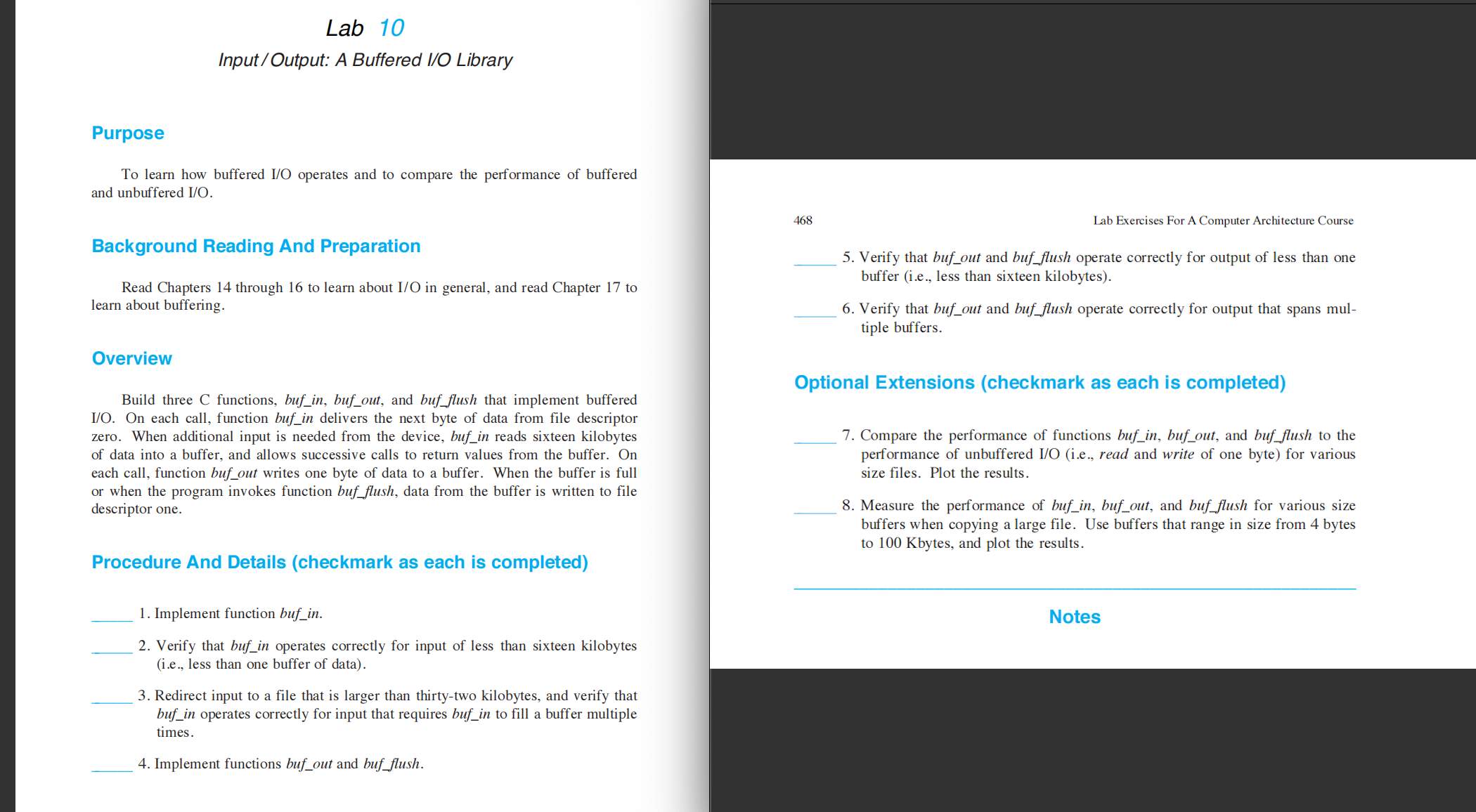 PurposeTo learn how buffered I/O operates and to | Chegg.com
