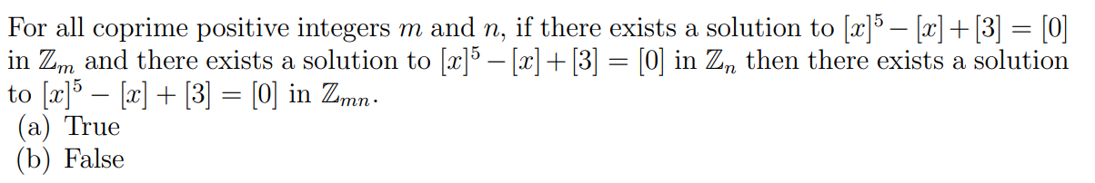 Solved For all coprime positive integers m and n, if there | Chegg.com