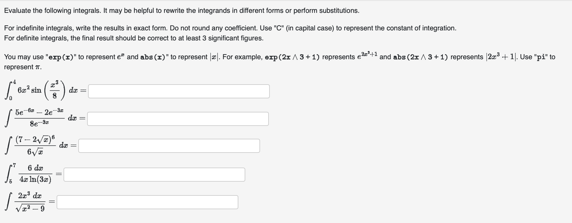 Solved Evaluate the following integrals. It may be helpful | Chegg.com