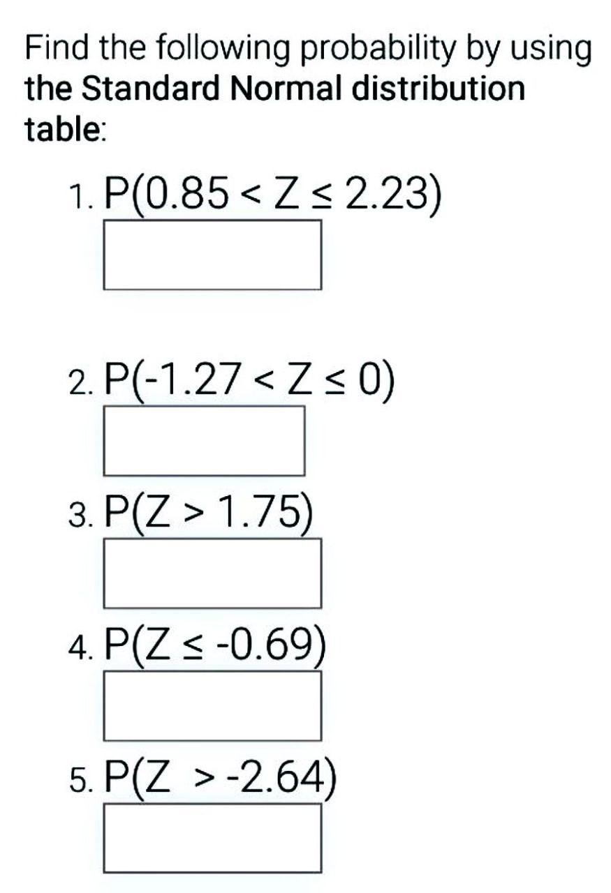 Solved Find the following probability by using the Standard | Chegg.com