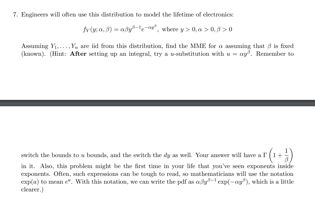 Solved Engineers will often use this distribution to model | Chegg.com