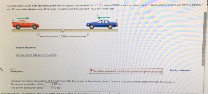 Solved Two automobiles A and B are approaching each other in | Chegg.com