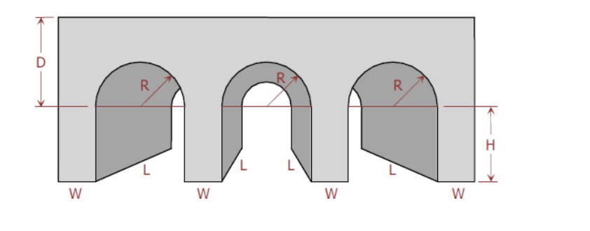 Solved A stone bridge has three equal semicircular arches | Chegg.com