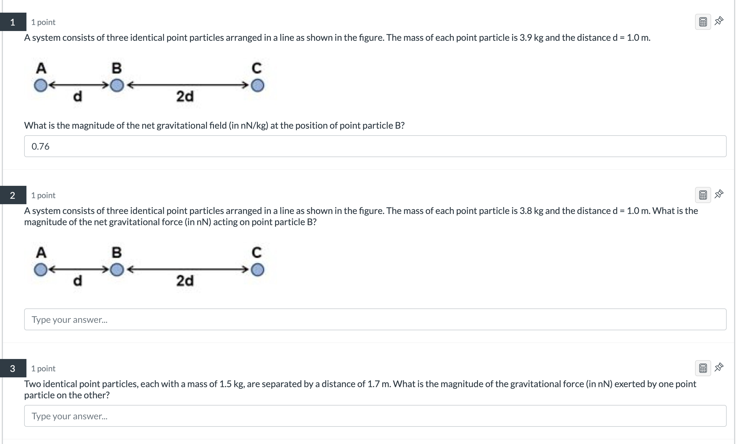 Solved Two identical point particles, each with a mass of | Chegg.com