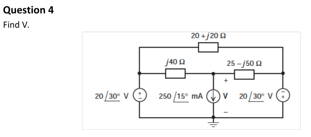 Solved Question 4 Find V. | Chegg.com