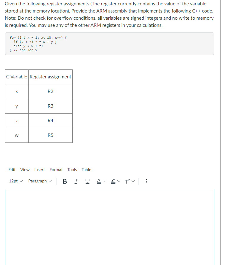 Solved Given the following register assignments (The | Chegg.com