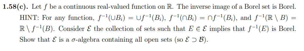 Solved 1.36. The collection of Borel sets is the smallest | Chegg.com