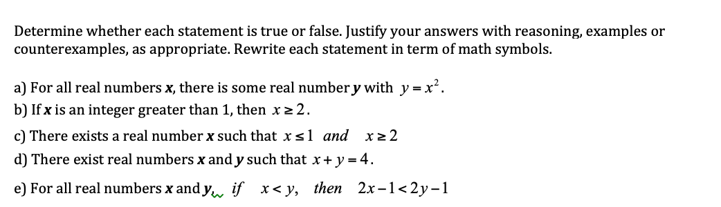Solved Determine whether each statement is true or false. | Chegg.com