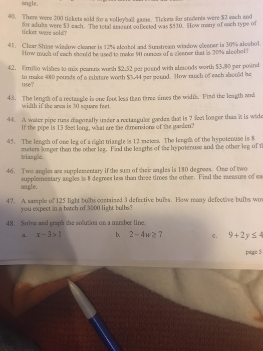 Solved angle. 40. There were 200 tickets sold for a | Chegg.com