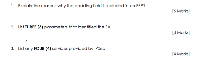 Solved 1. Explain the reasons why the padding field is | Chegg.com