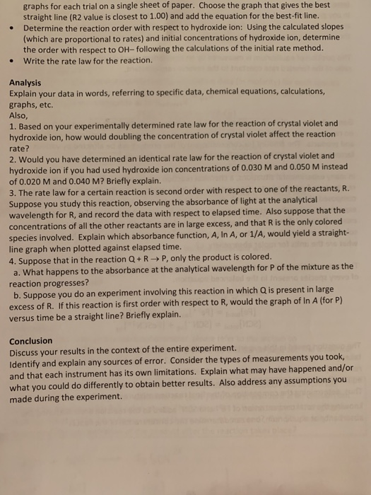 graphs for each trial on a single sheet of paper. | Chegg.com