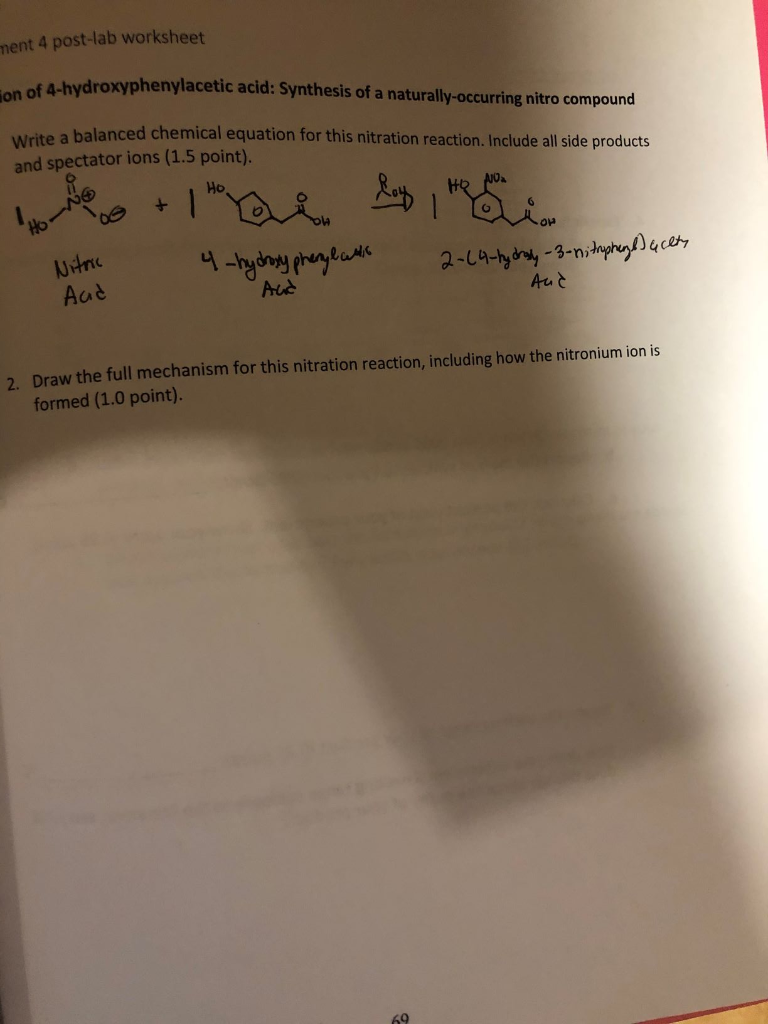 Solved Draw the full mechanism for the this nitration | Chegg.com